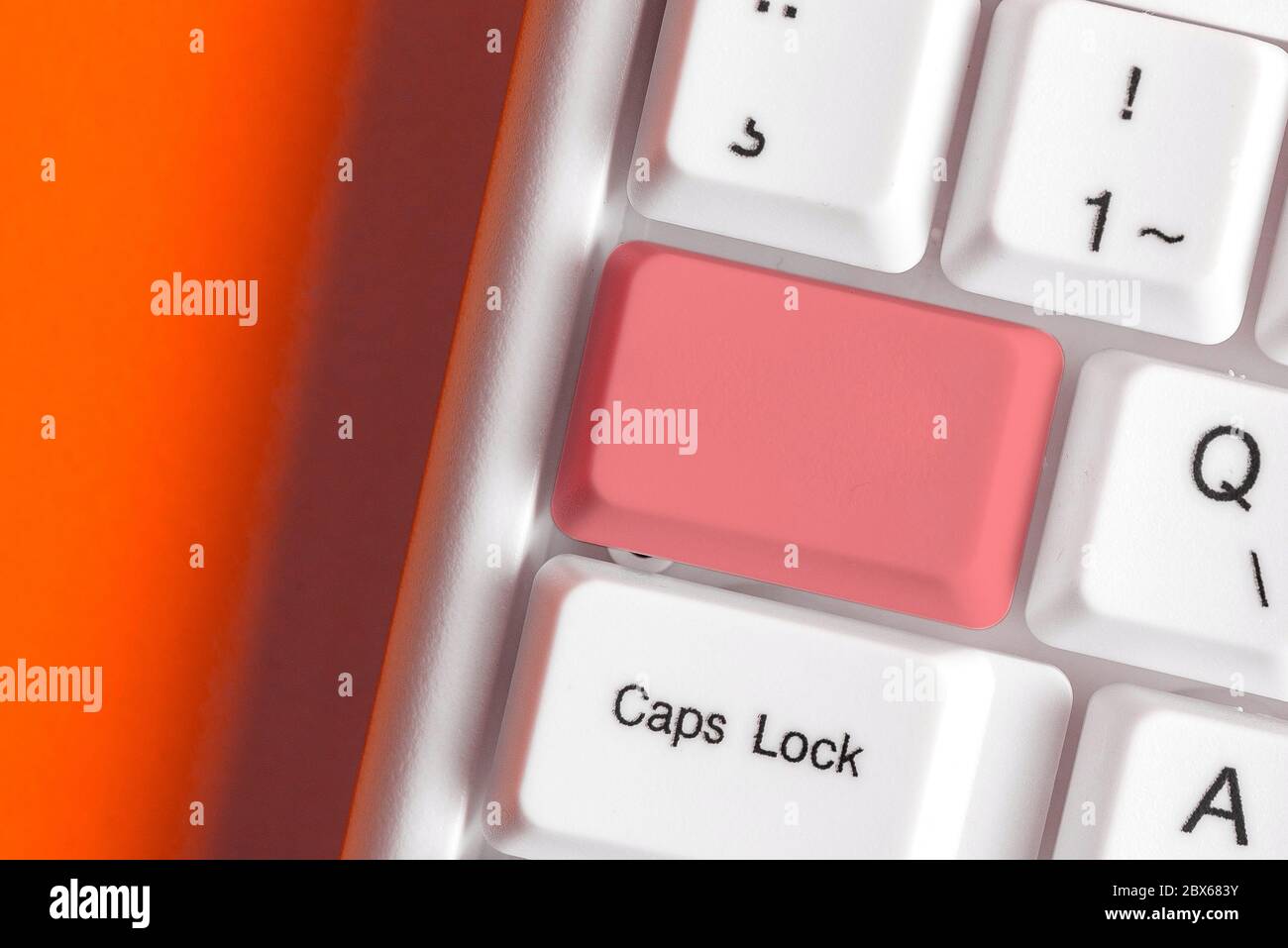 Pc Keyboard Key With Empty Note Paper Above Copy Space Stock Photo - Alamy
