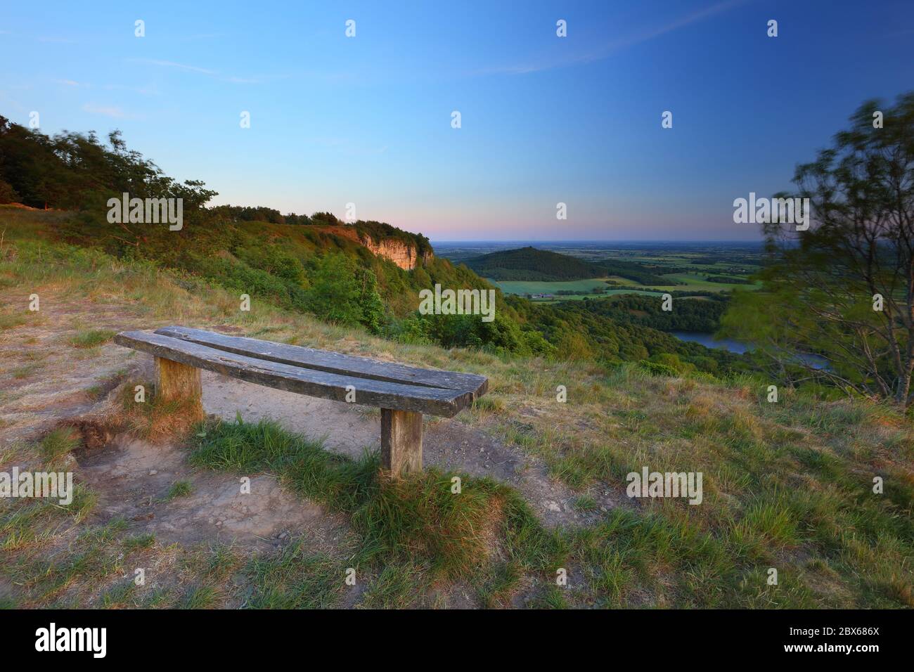 Bench Seat with a Elevated view of North Yorkshire, Sutton Bank ...
