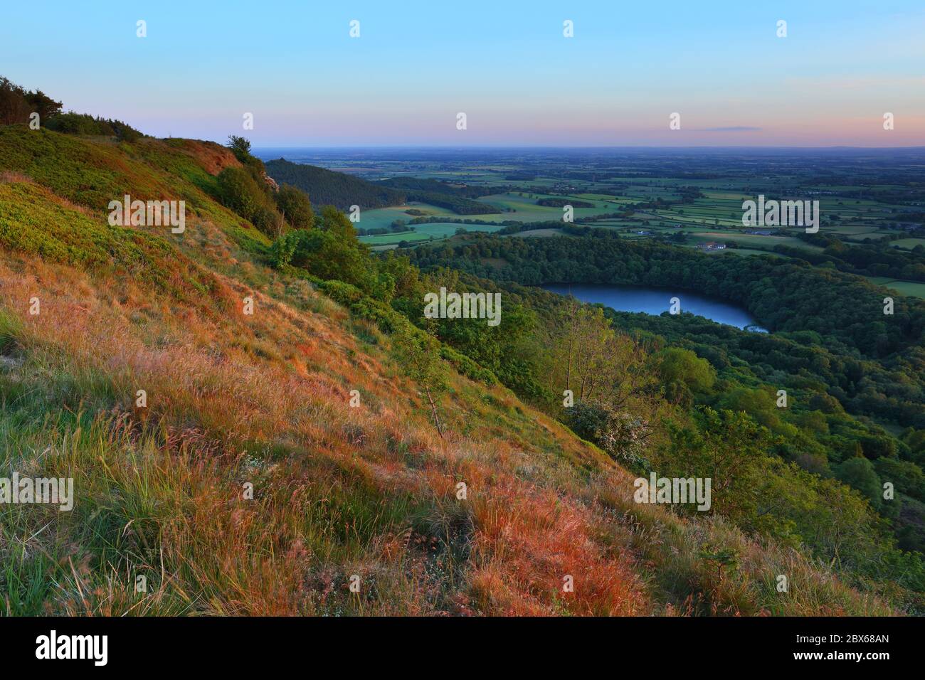 Elevated View of North Yorkshire and Lake Gormire from Sutton Bank near ...