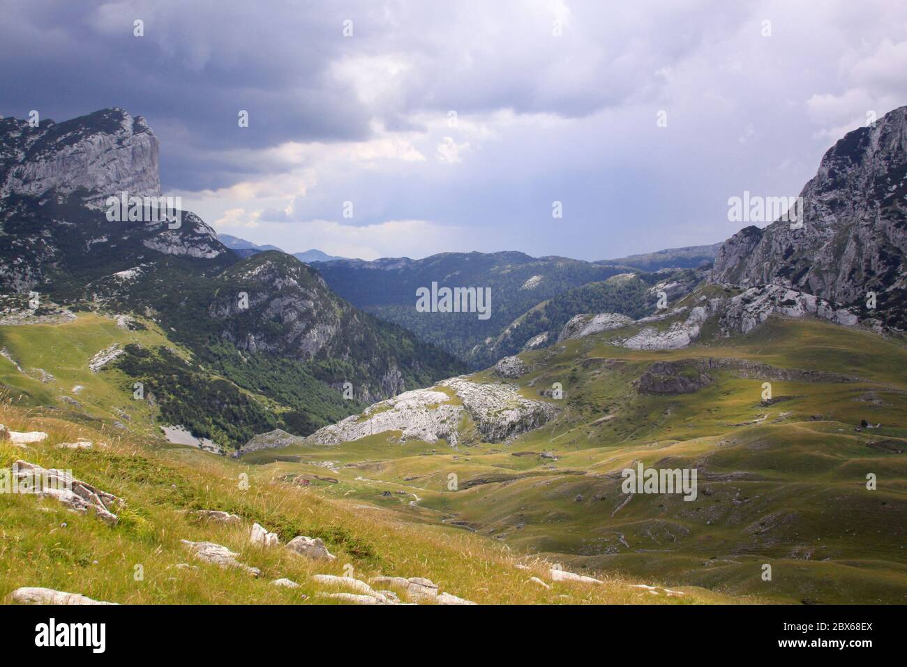 Durmitor Ring road panorama in Montenegro national park. Scenic ...