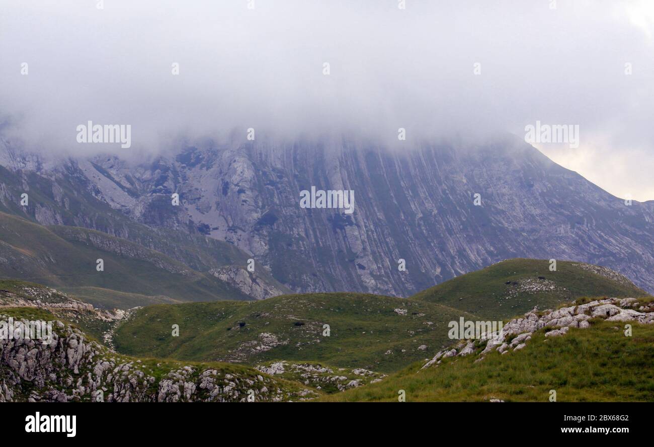Durmitor Ring road panorama in Montenegro national park. Scenic ...