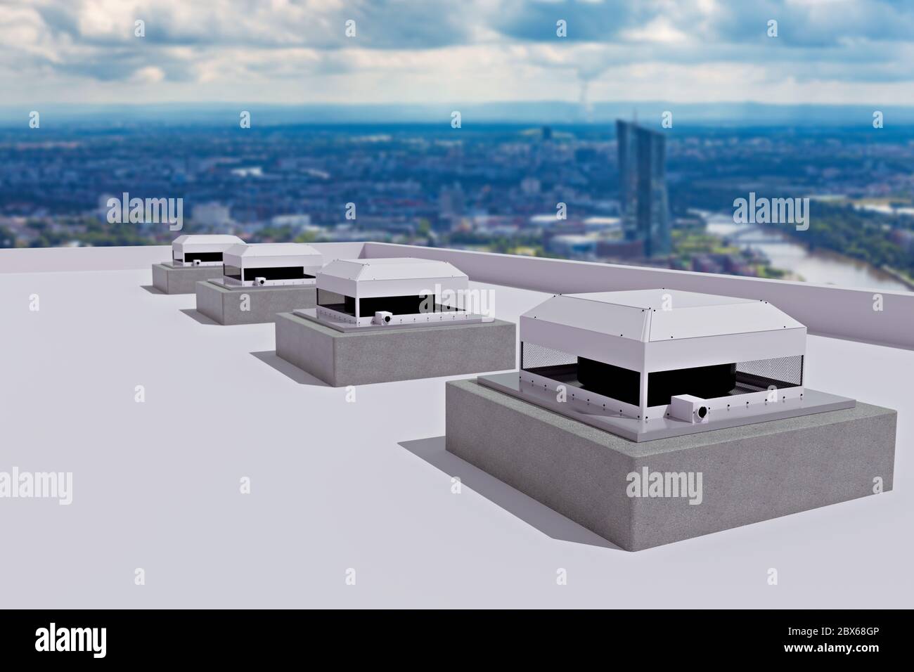 An air conditioning and ventilation systems on the high-rise building ...