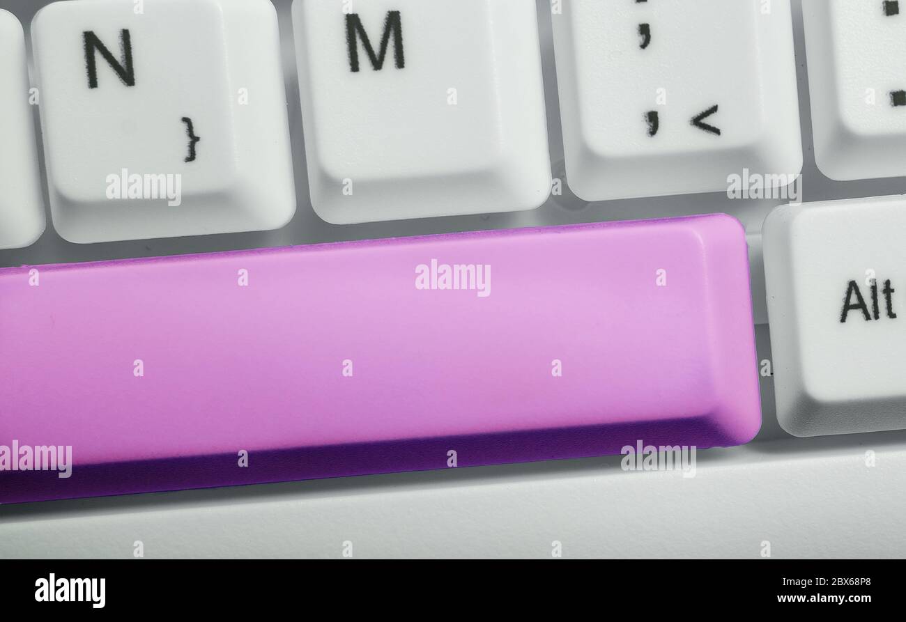 Pc Keyboard Key With Empty Note Paper Above Copy Space Stock Photo - Alamy