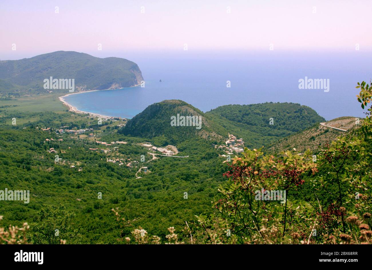 Buljarica Beach from above in Budva, Montenegro. Tourist destination ...