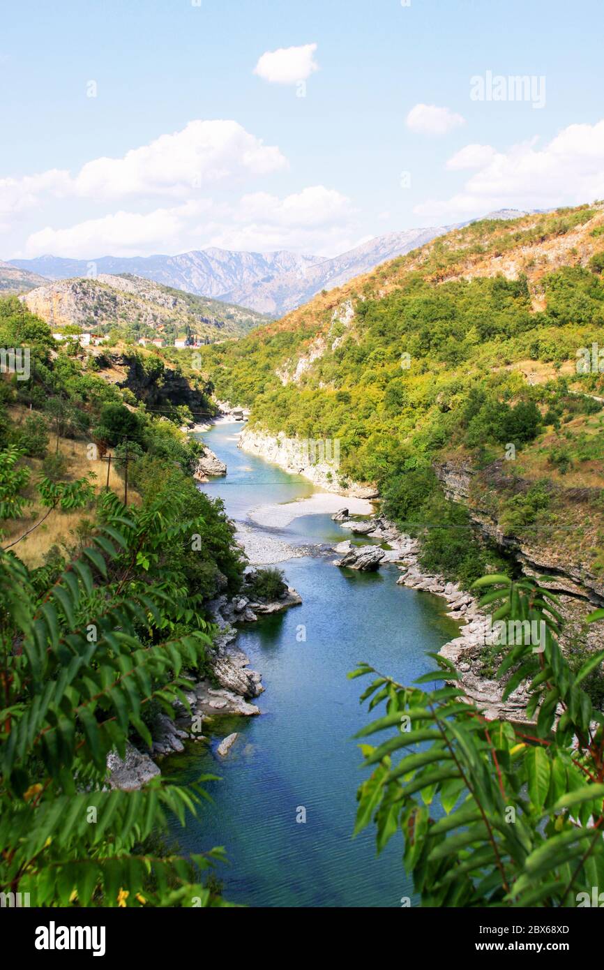 Moraca river under Rzaca mountain in Montenegro Stock Photo - Alamy