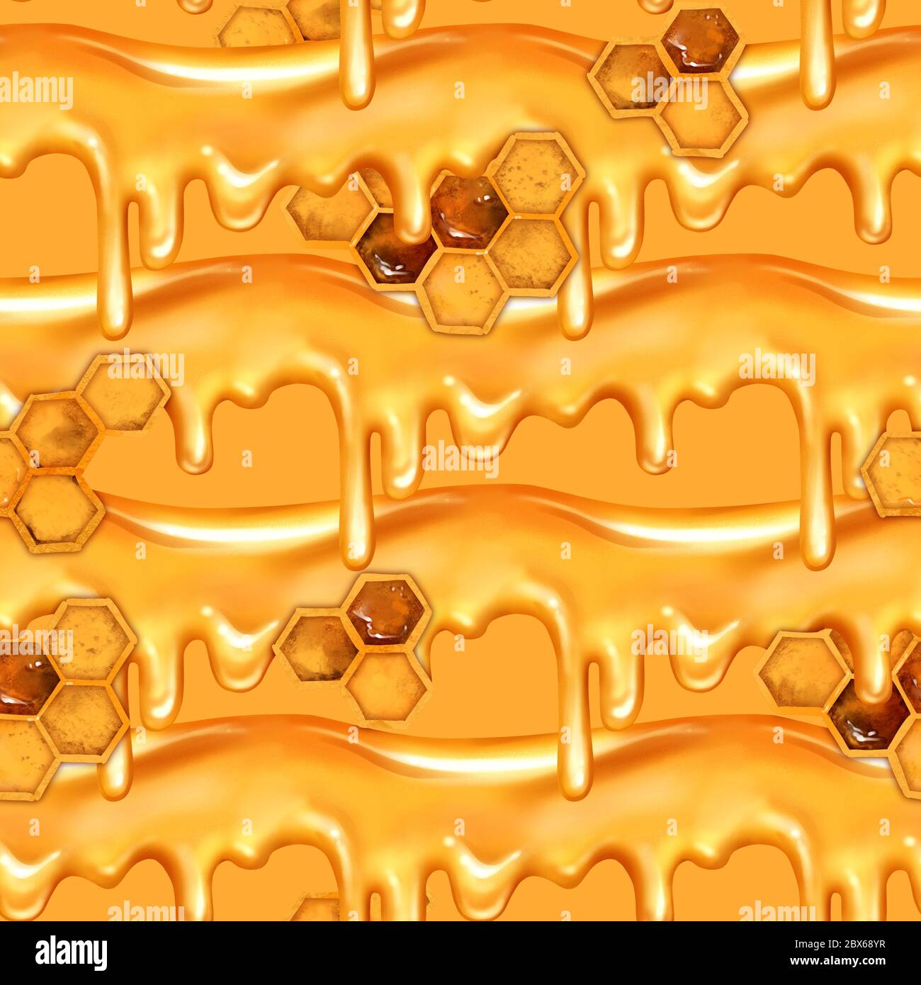 Seamless dripping honey pattern Stock Photo - Alamy