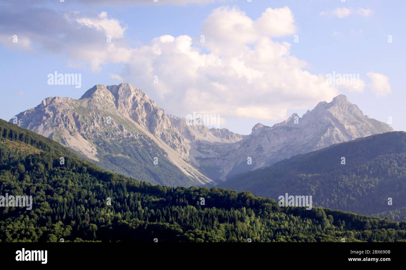 Komovi mountains in Bjelasica range, Montenegro panoramic view from the ...