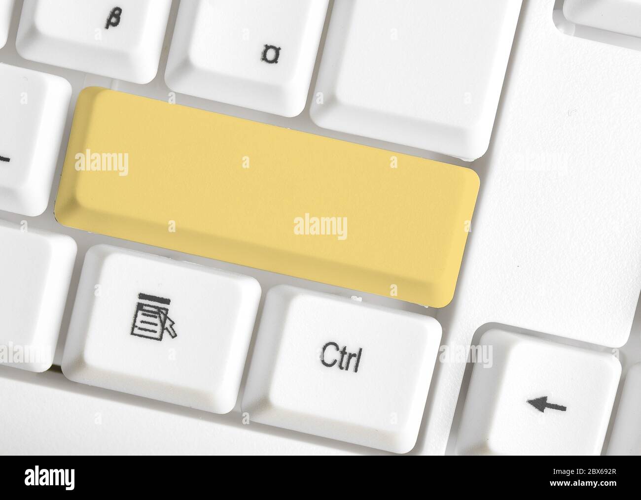 Pc Keyboard Key With Empty Note Paper Above Copy Space Stock Photo - Alamy