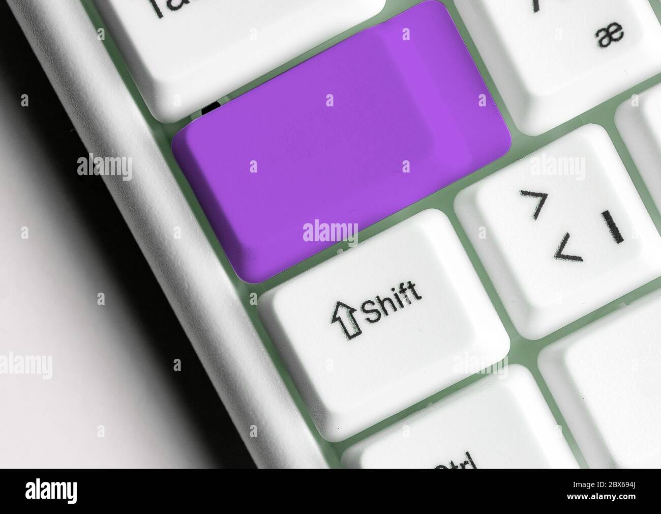 Pc Keyboard Key With Empty Note Paper Above Copy Space Stock Photo - Alamy