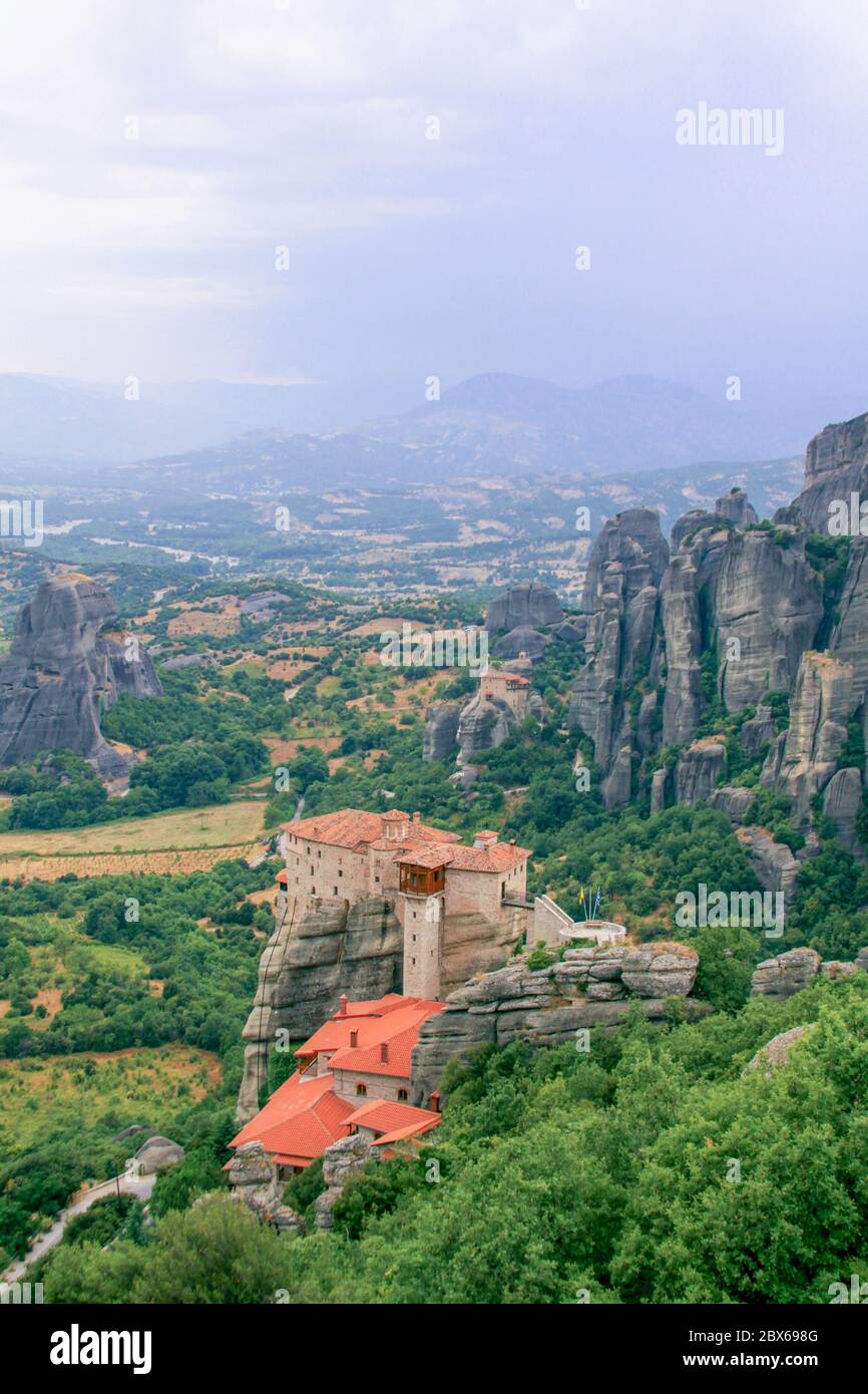 Roussanou Monastery at Meteora, Greece. The monasteries of Meteora is ...