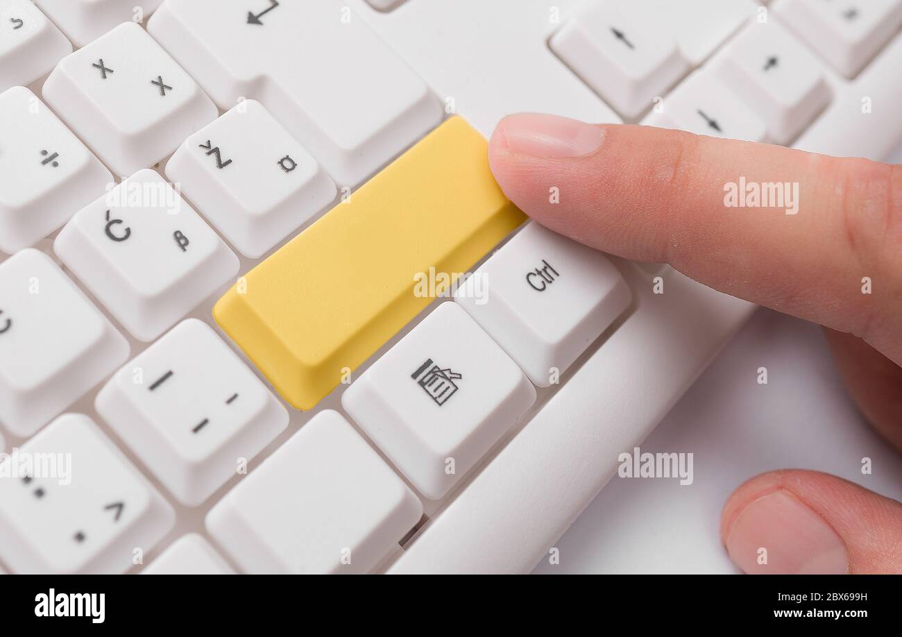 Pc Keyboard Key With Empty Note Paper Above Copy Space Stock Photo - Alamy