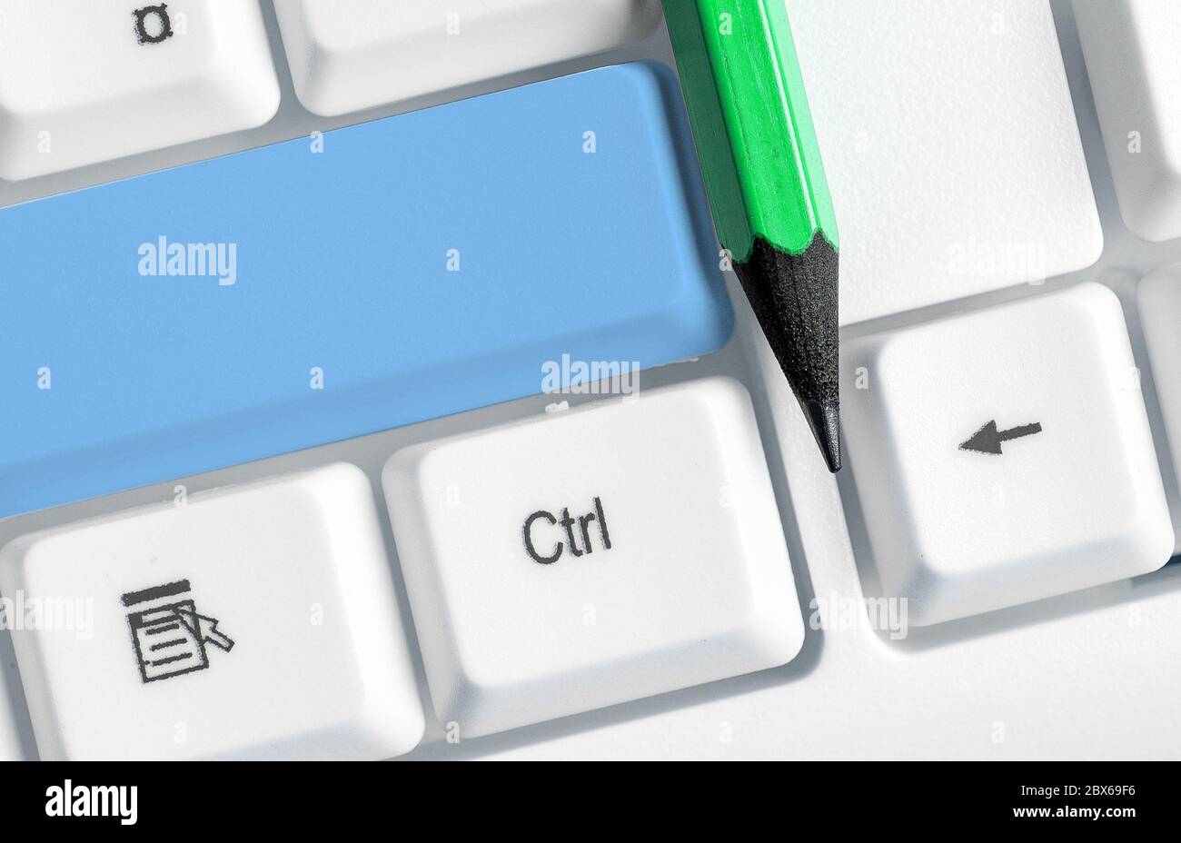 Pc Keyboard Key With Empty Note Paper Above Copy Space Stock Photo - Alamy