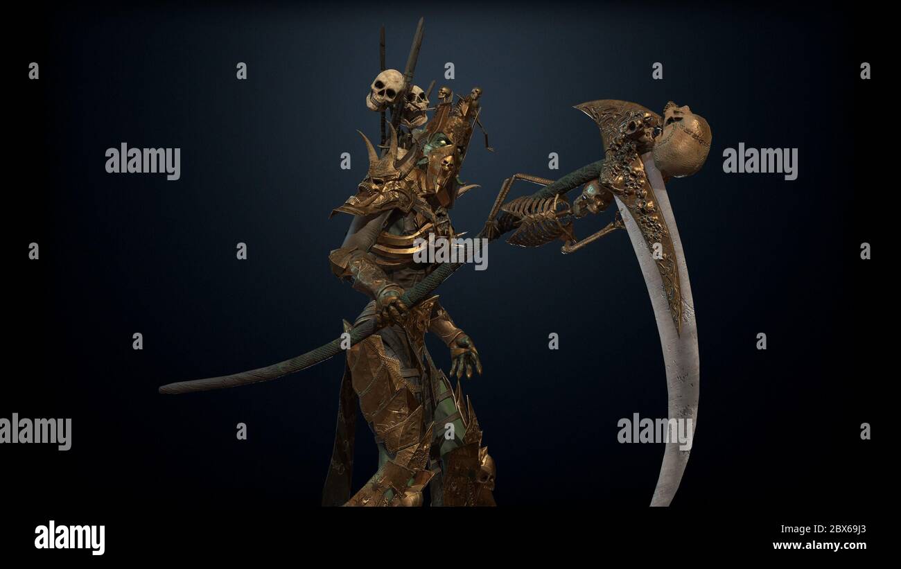 Necromancer, render 3D model on the background Stock Photo - Alamy