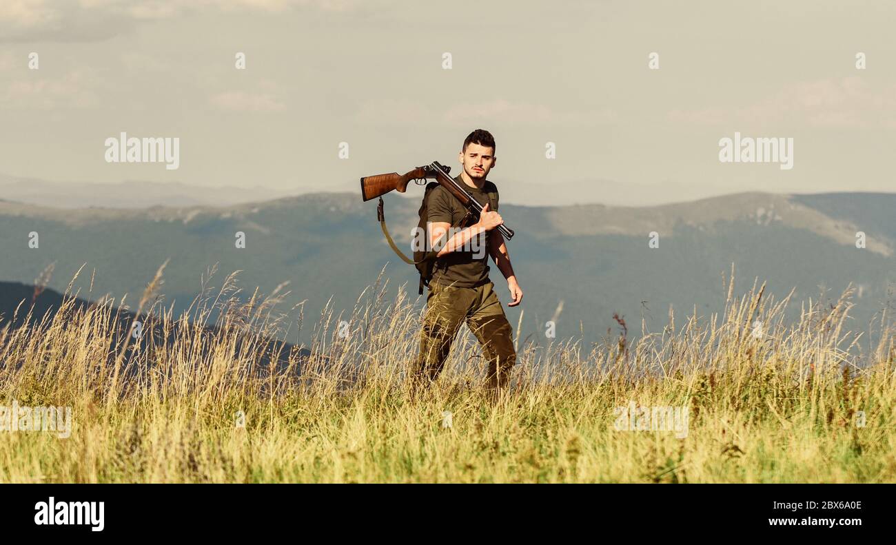 hard way. army forces. sniper reach target mountain. military style ...