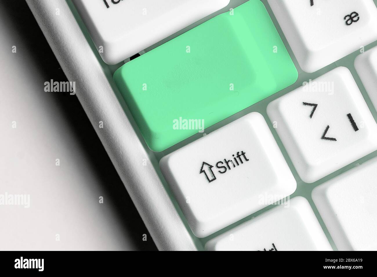 Pc Keyboard Key With Empty Note Paper Above Copy Space Stock Photo - Alamy