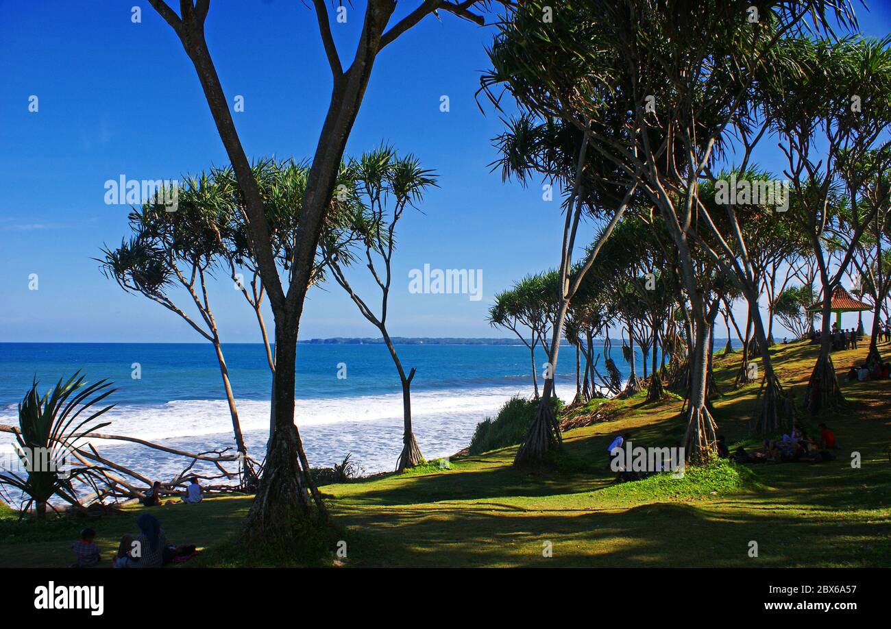 Pantai Batu Hiu Beach, Pangandaran, Ciamis, West Java, Indonesia Stock ...