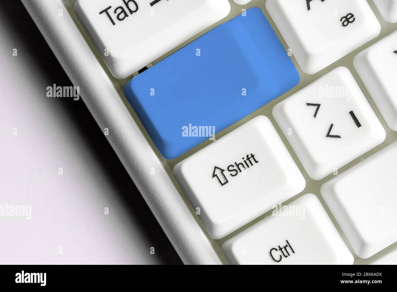 Pc Keyboard Key With Empty Note Paper Above Copy Space Stock Photo - Alamy