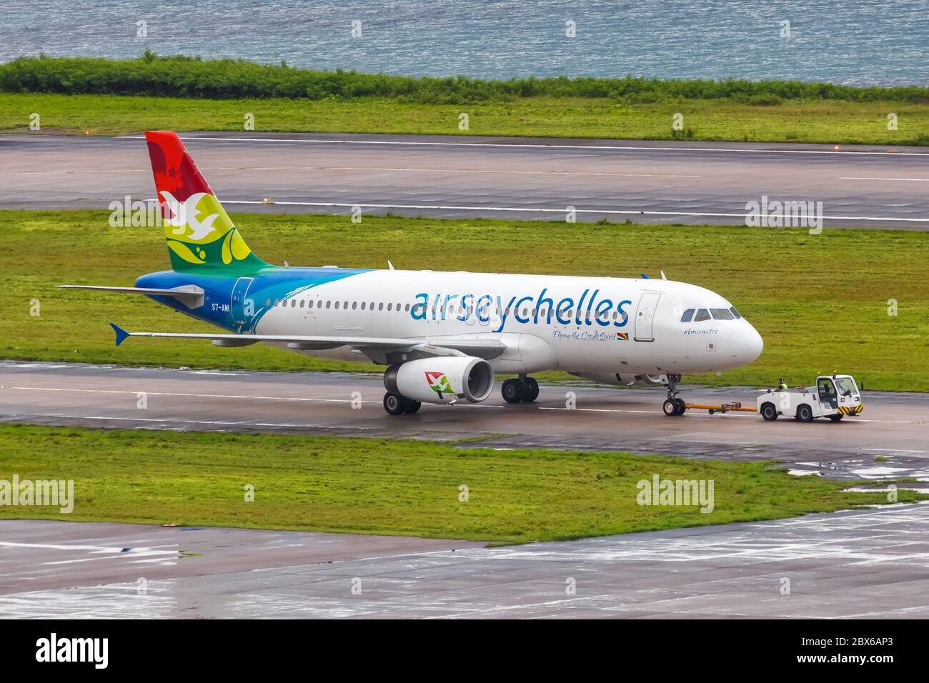 Mahe, Seychelles - February 3, 2020: Air Seychelles Airbus A320 ...
