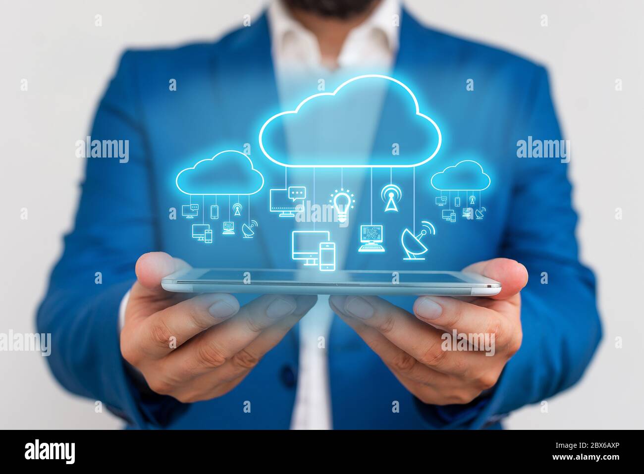 Futuristic Big Data Cloud Computing Diagram Network Storage Technology ...