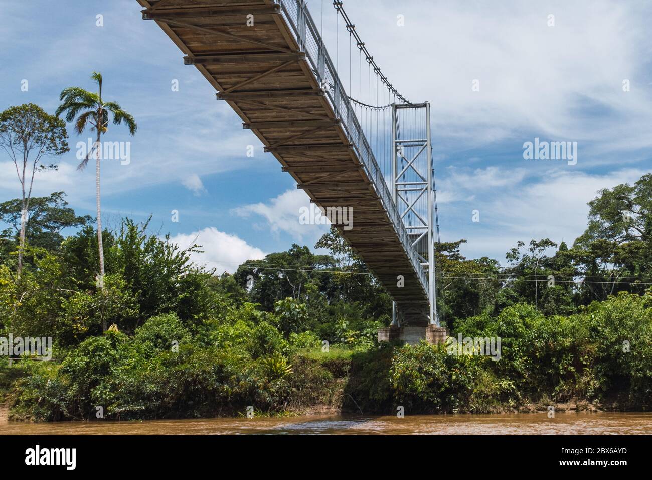 bridge over the river in the amazon, metal structure, large bridges ...