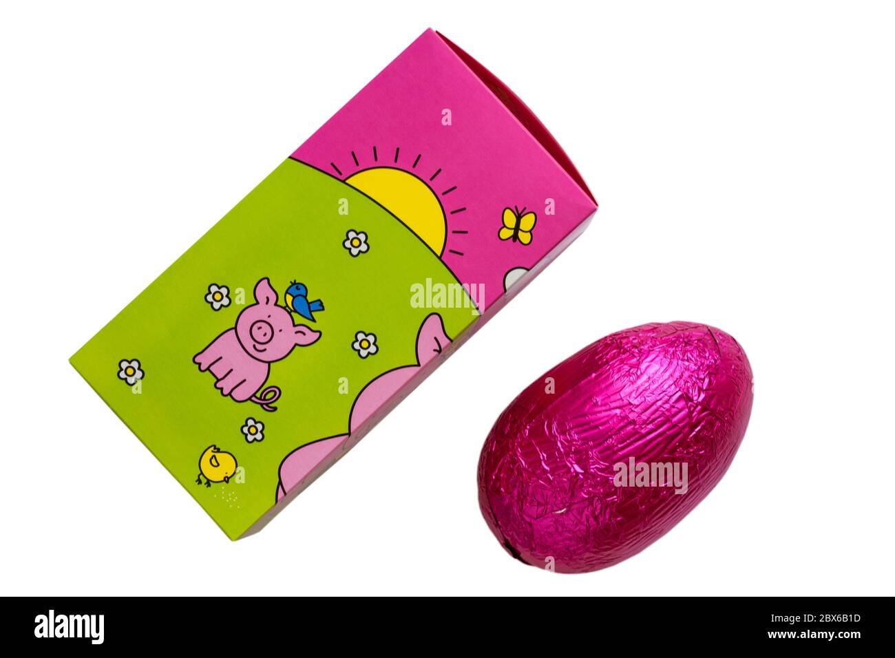 M&S Percy Pig milk chocolate egg removed from box isolated on white background - Percy Pig ...