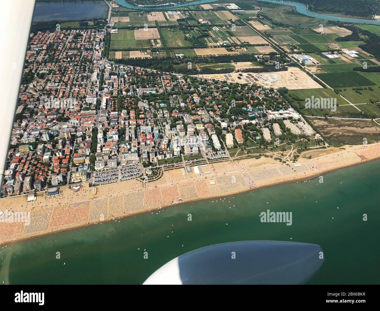 Italy overhead with a small airplane Stock Photo - Alamy