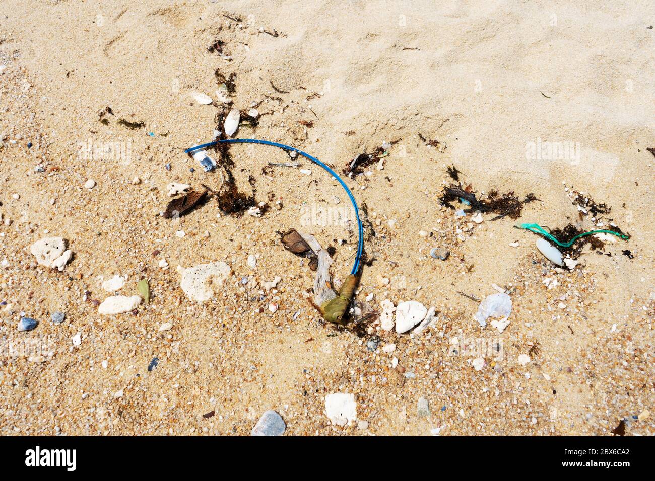 Candlestick armored wire in the water on the ocean. Environmental ...