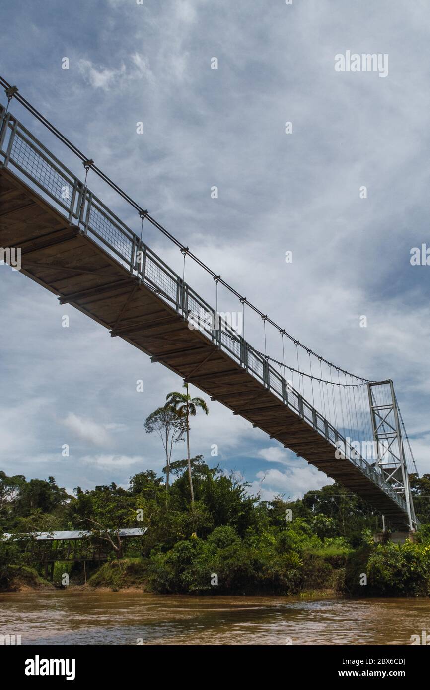 bridge over the river in the amazon, metal structure, large bridges ...