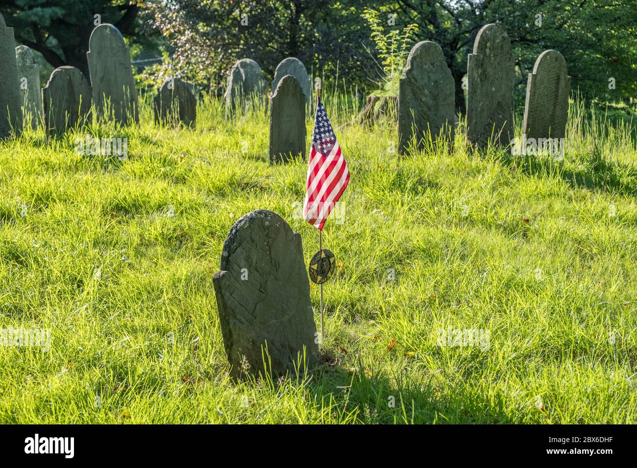 The Old Burying Ground cemetery in Groton, Massachusetts Stock Photo ...