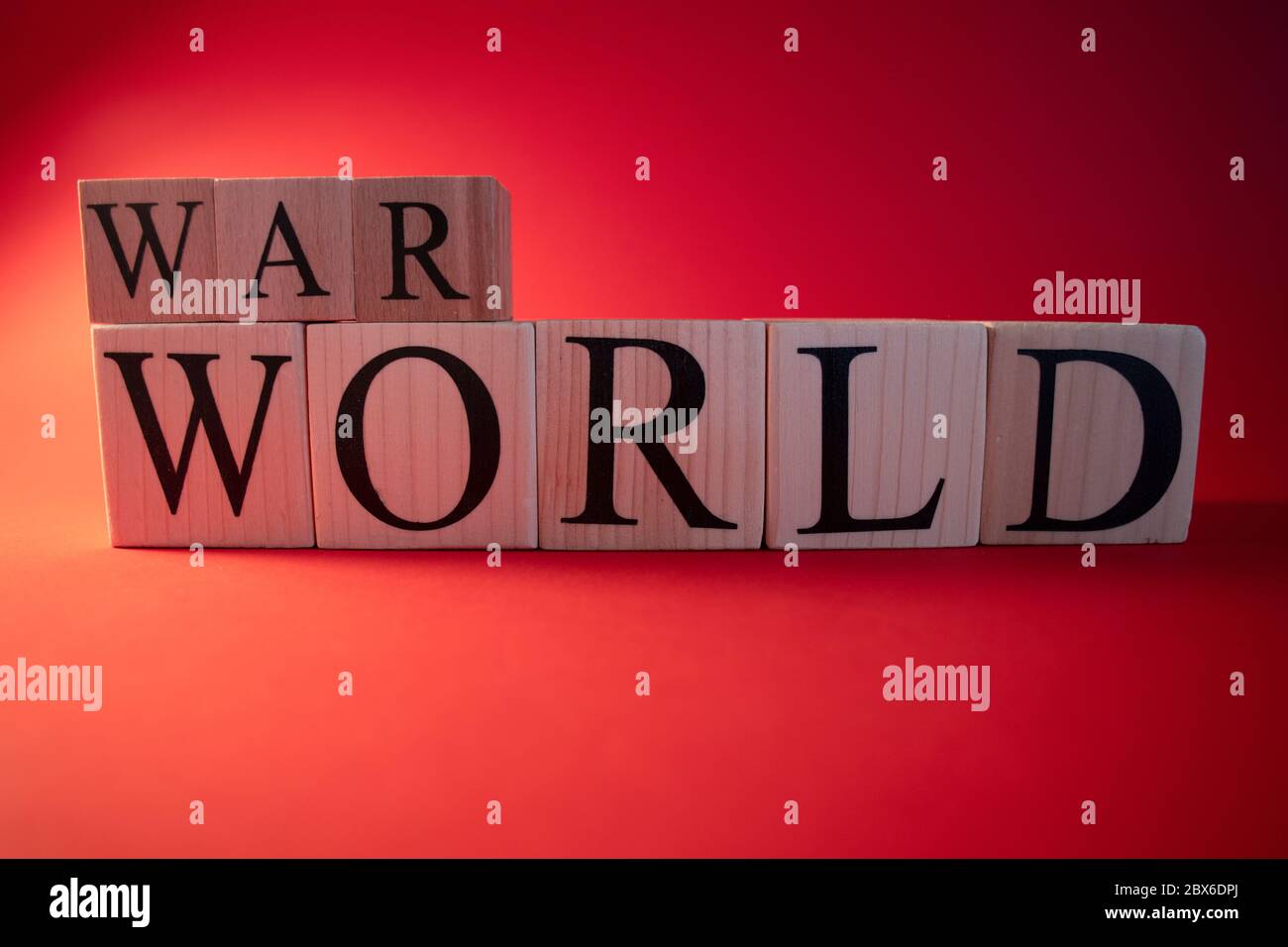 World war post in red background and spot light Stock Photo - Alamy