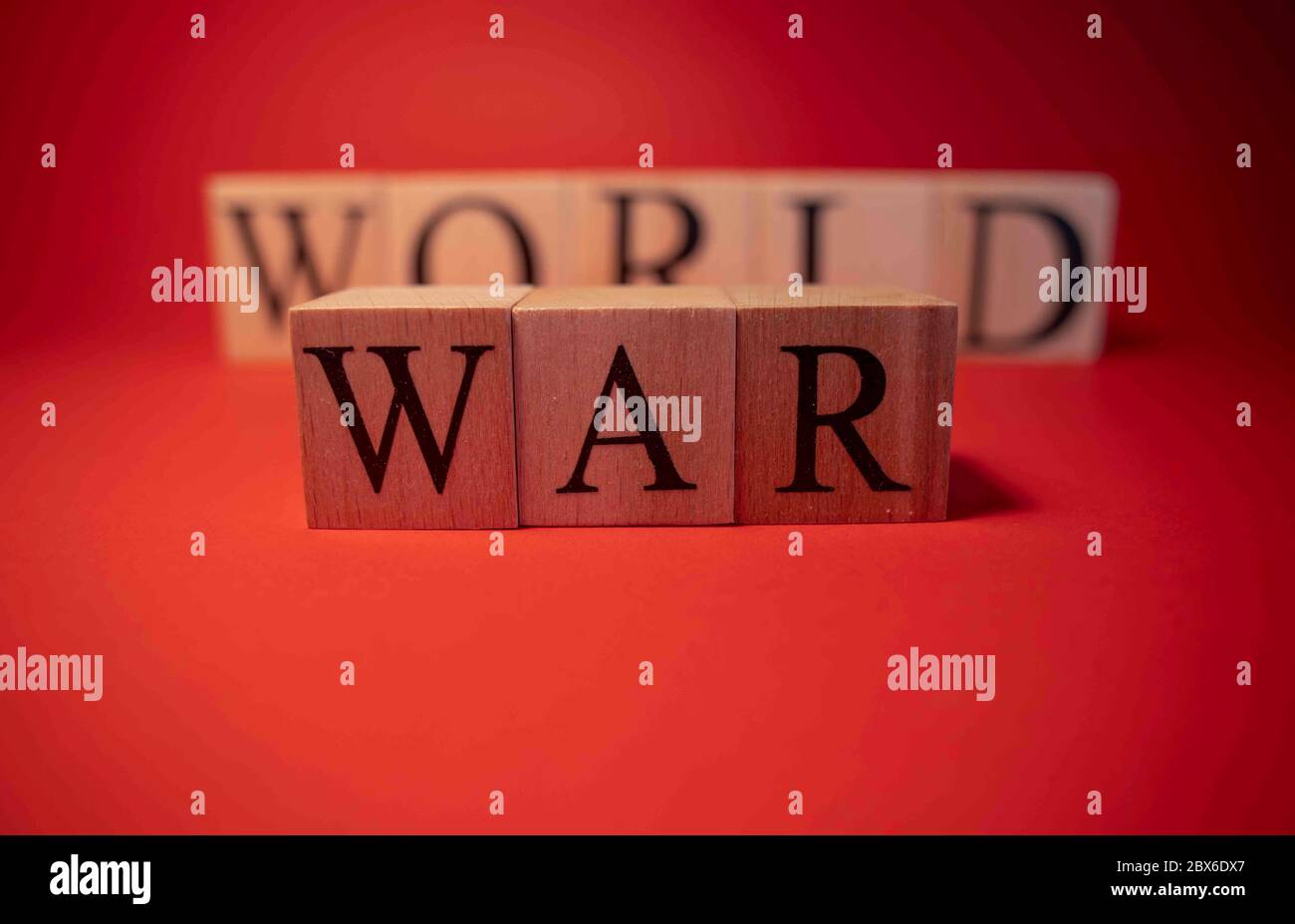 War post in red background and spot light Stock Photo - Alamy
