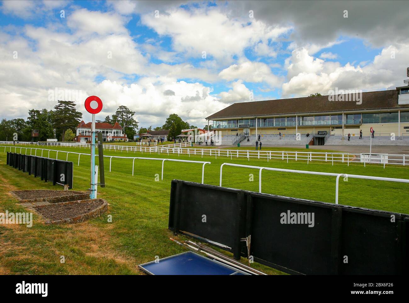 Empty stands at Lingfield Racecourse Stock Photo - Alamy