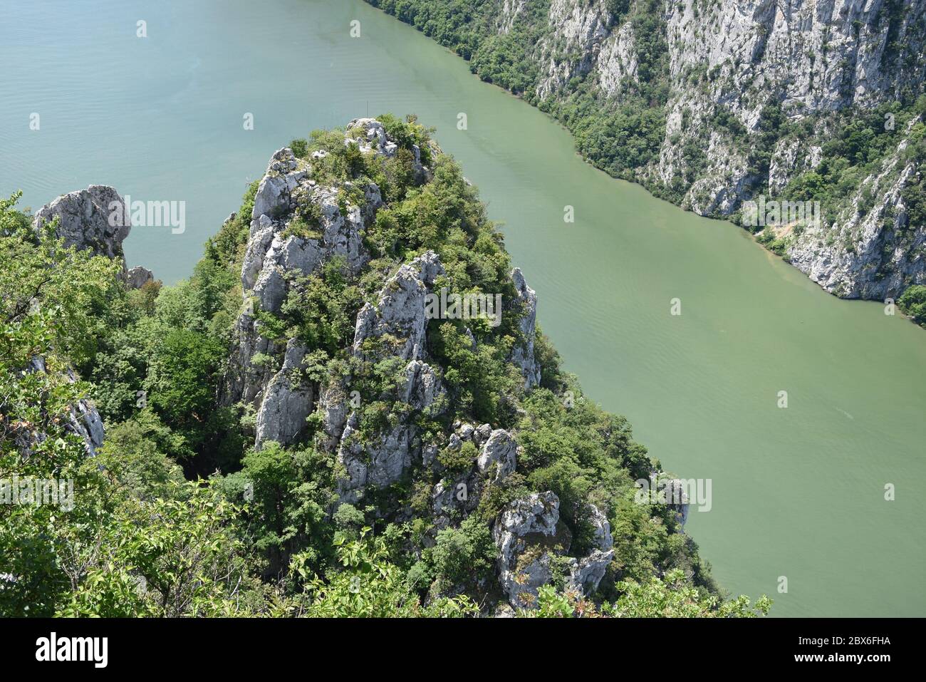 Big Kazan on Danube near mountain Small Strbac in the Djerdap Gorge ...