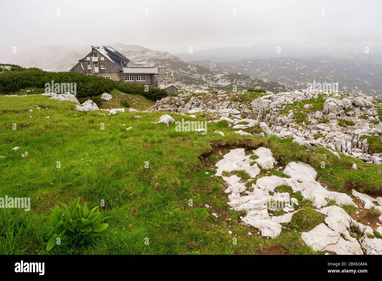 The Krippenstein Lodge at the peak of the Krippenstein mountain ...