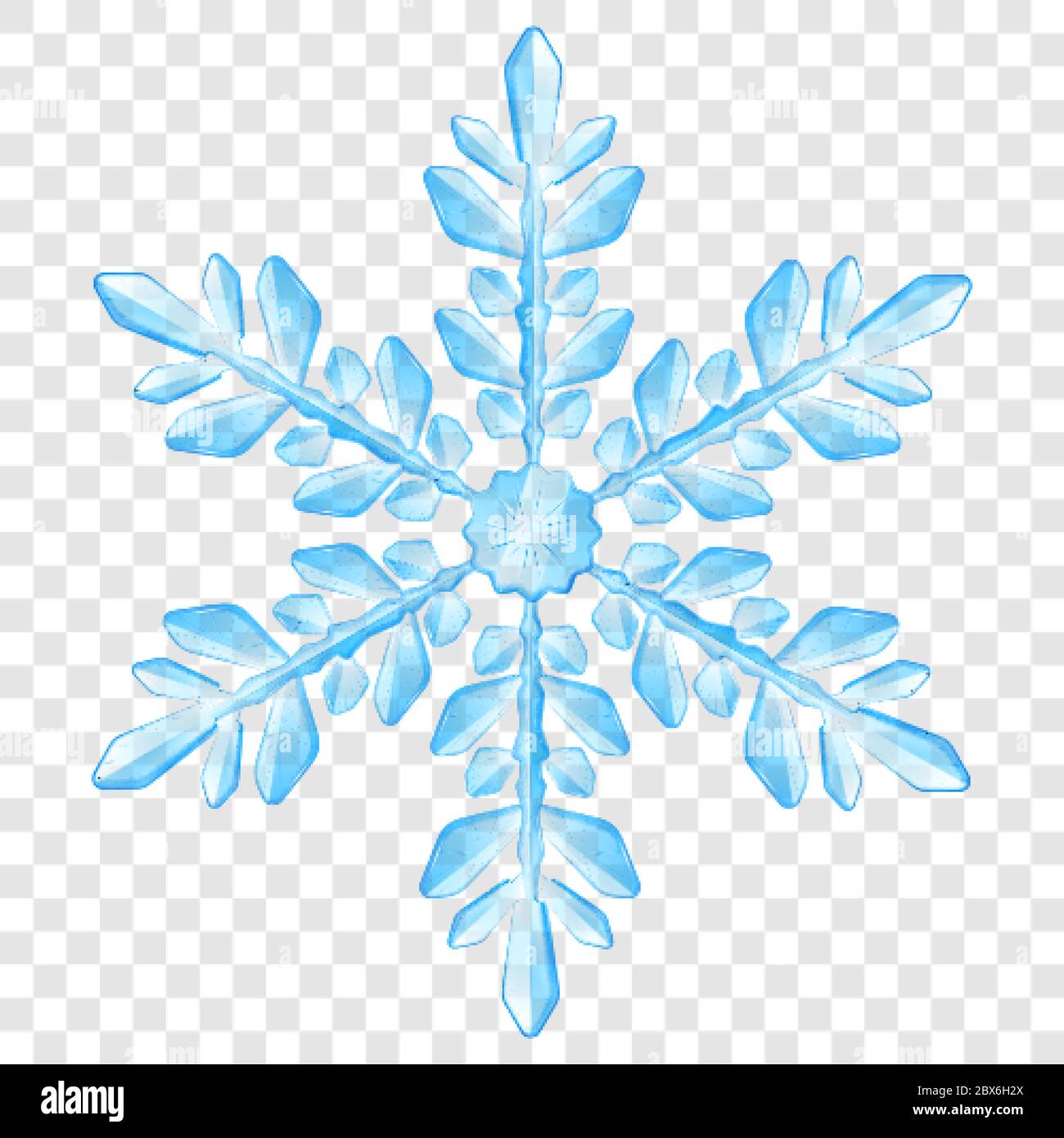 Big complex translucent Christmas snowflake in light blue colors for ...
