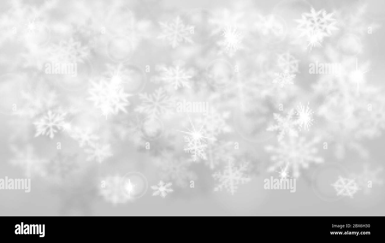 Christmas blurred background of complex defocused big and small falling ...