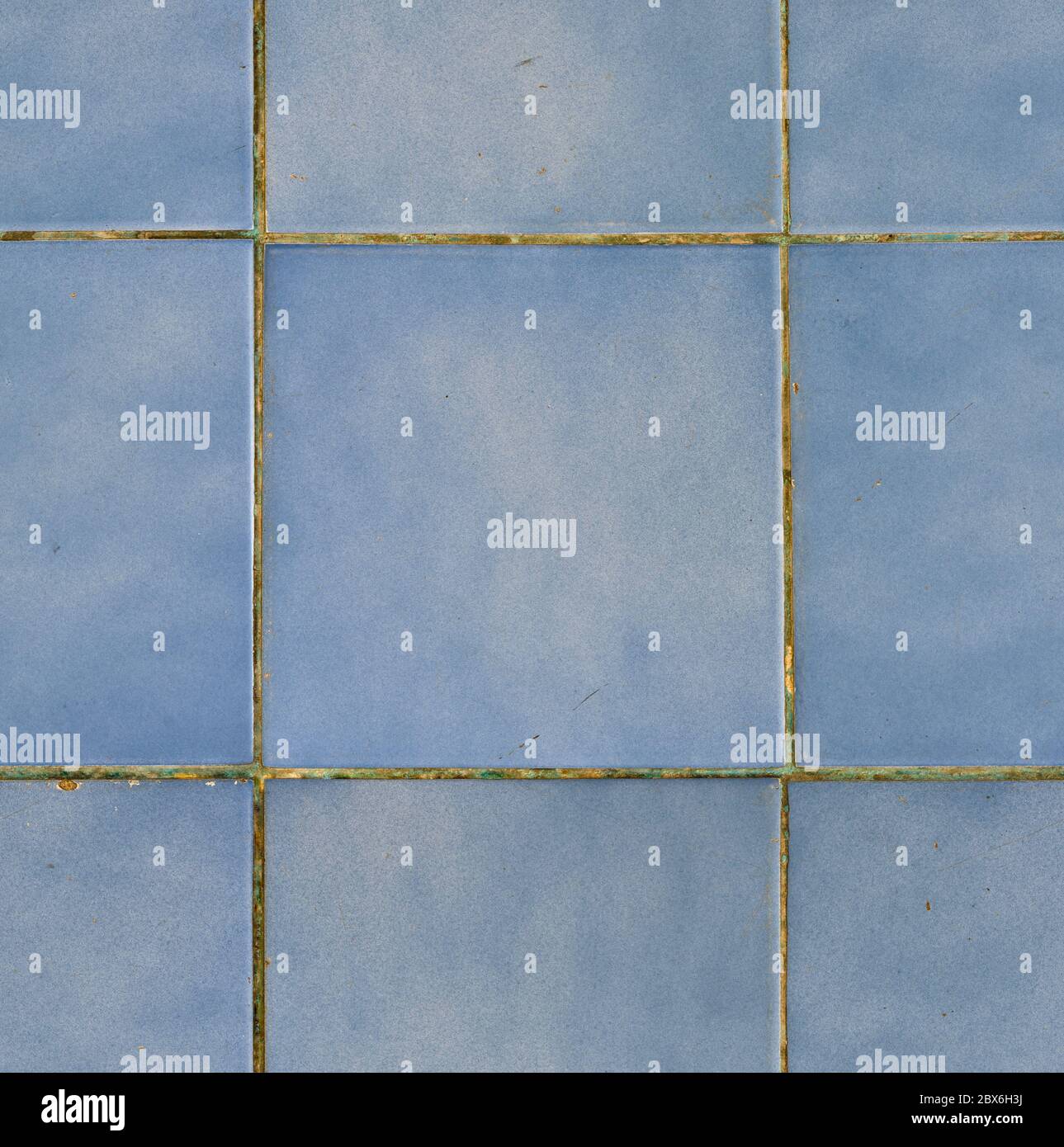 Seamless square blue tiles with grime repeating texture Stock Photo - Alamy
