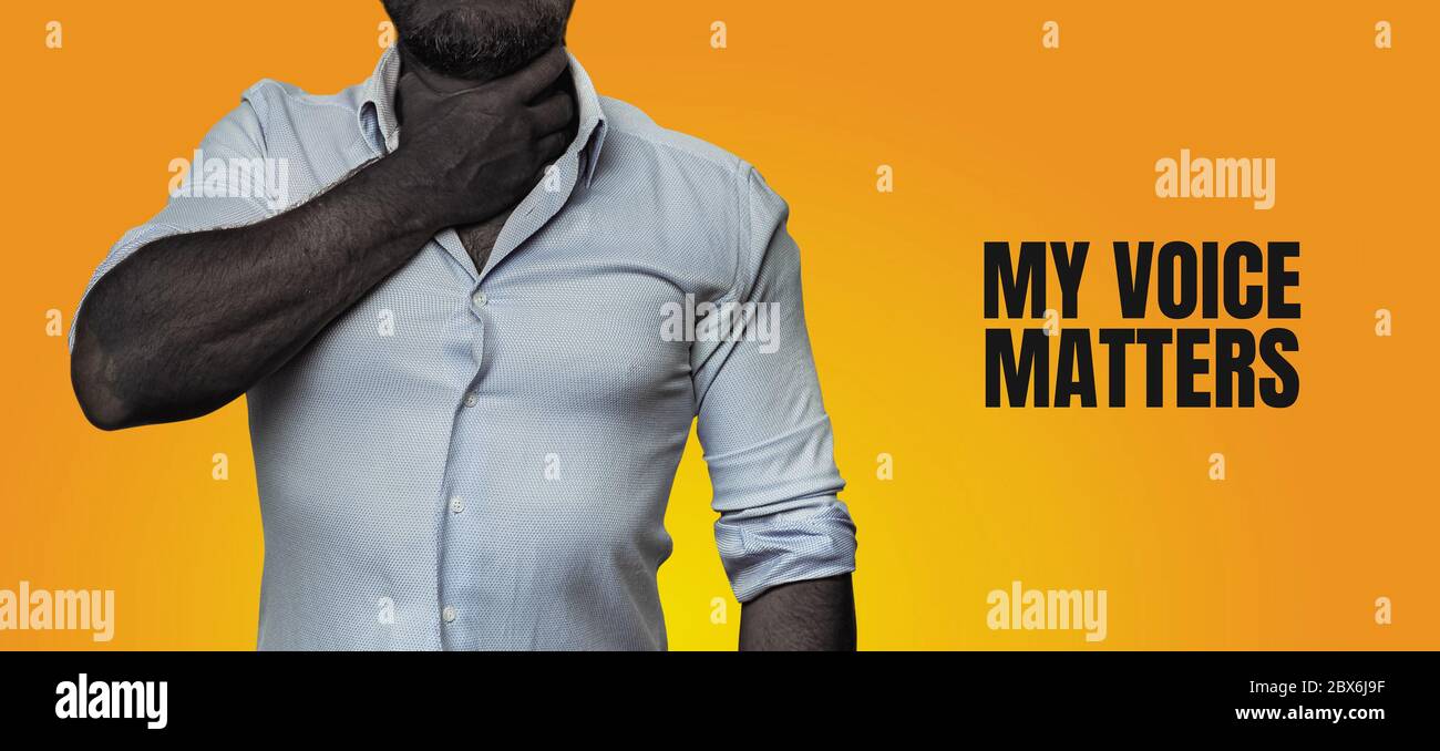 My Voice Matters. Equal Rights Of Black People Concept. Unrecognizable ...