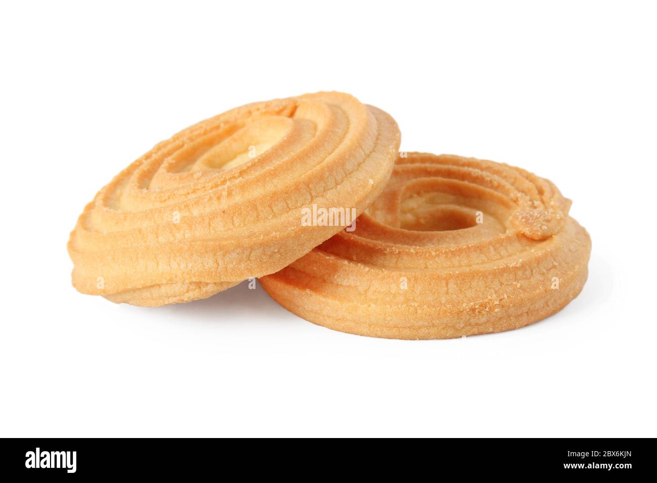 Shortbread cookies close-up isolated on a white background Stock Photo ...