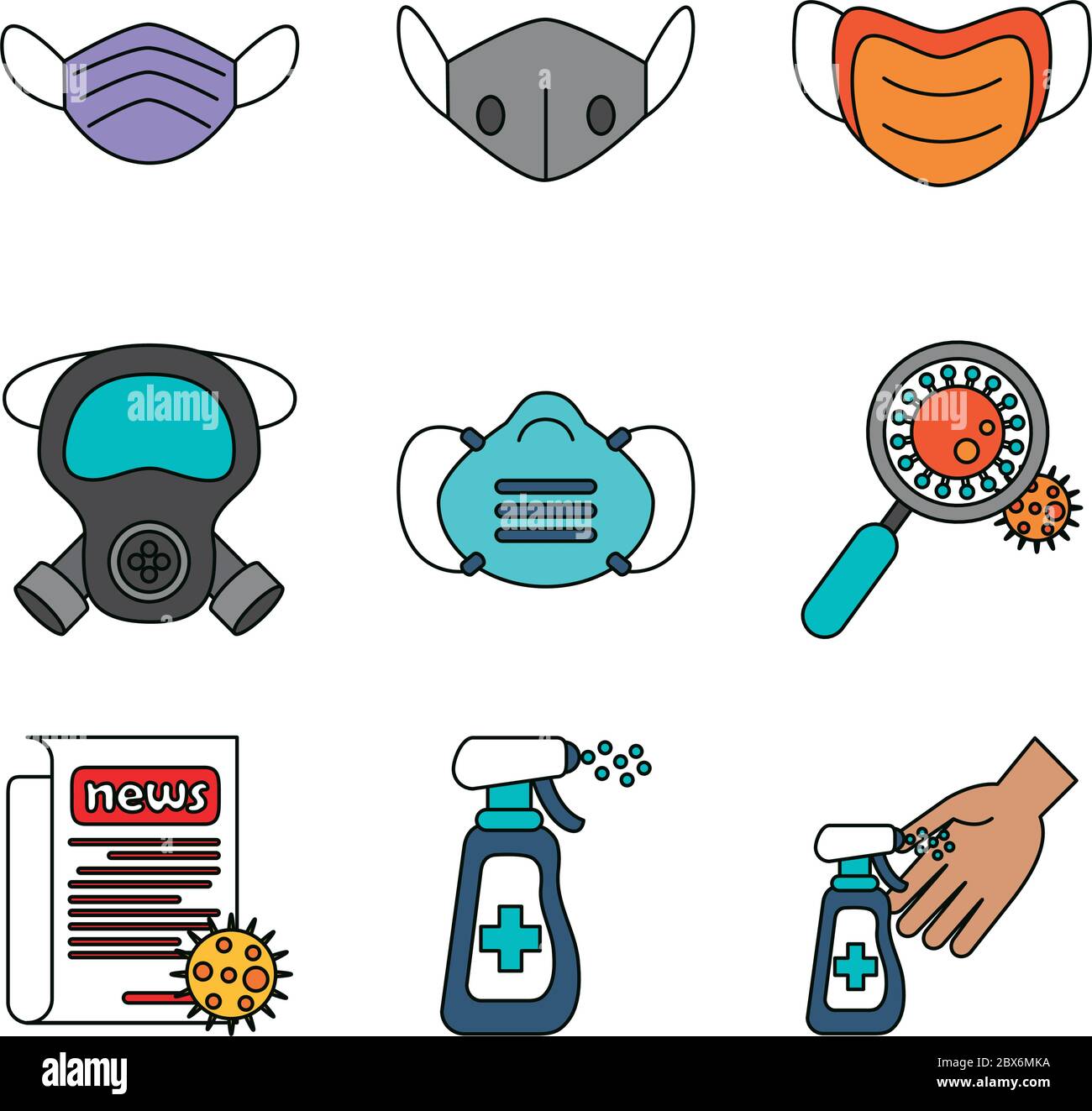 covid 19 coronavirus prevention spread outbreak disease pandemic icons ...