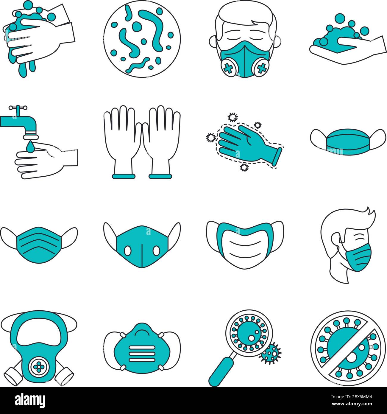 covid 19 coronavirus prevention spread outbreak disease pandemic icons ...