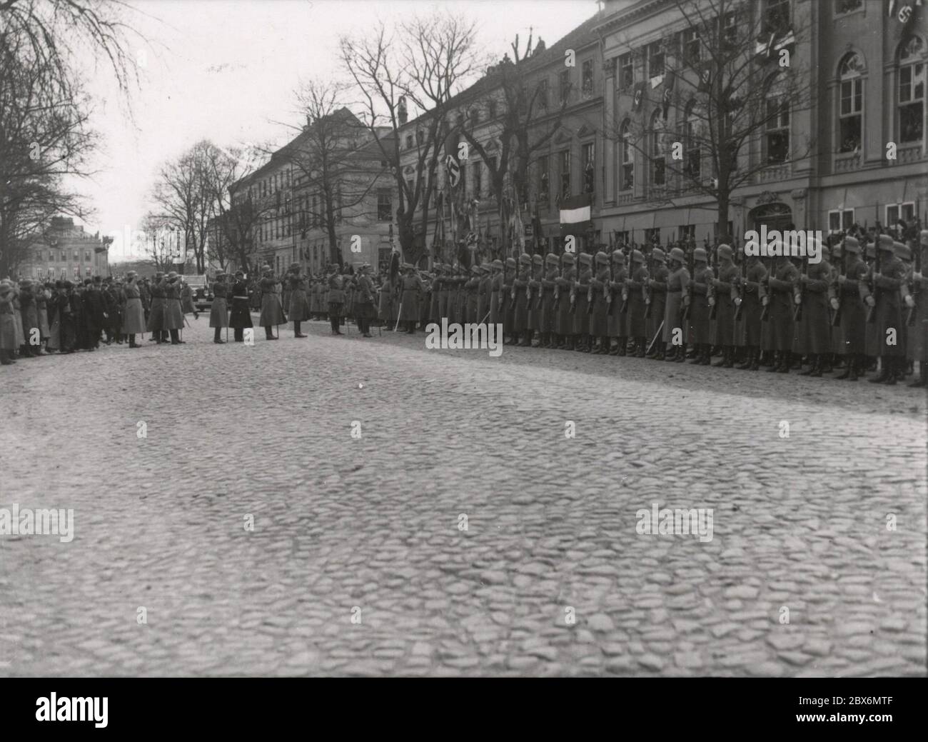 Hitler greets the officials of the Reich Chancellery. Heinrich Hoffmann ...