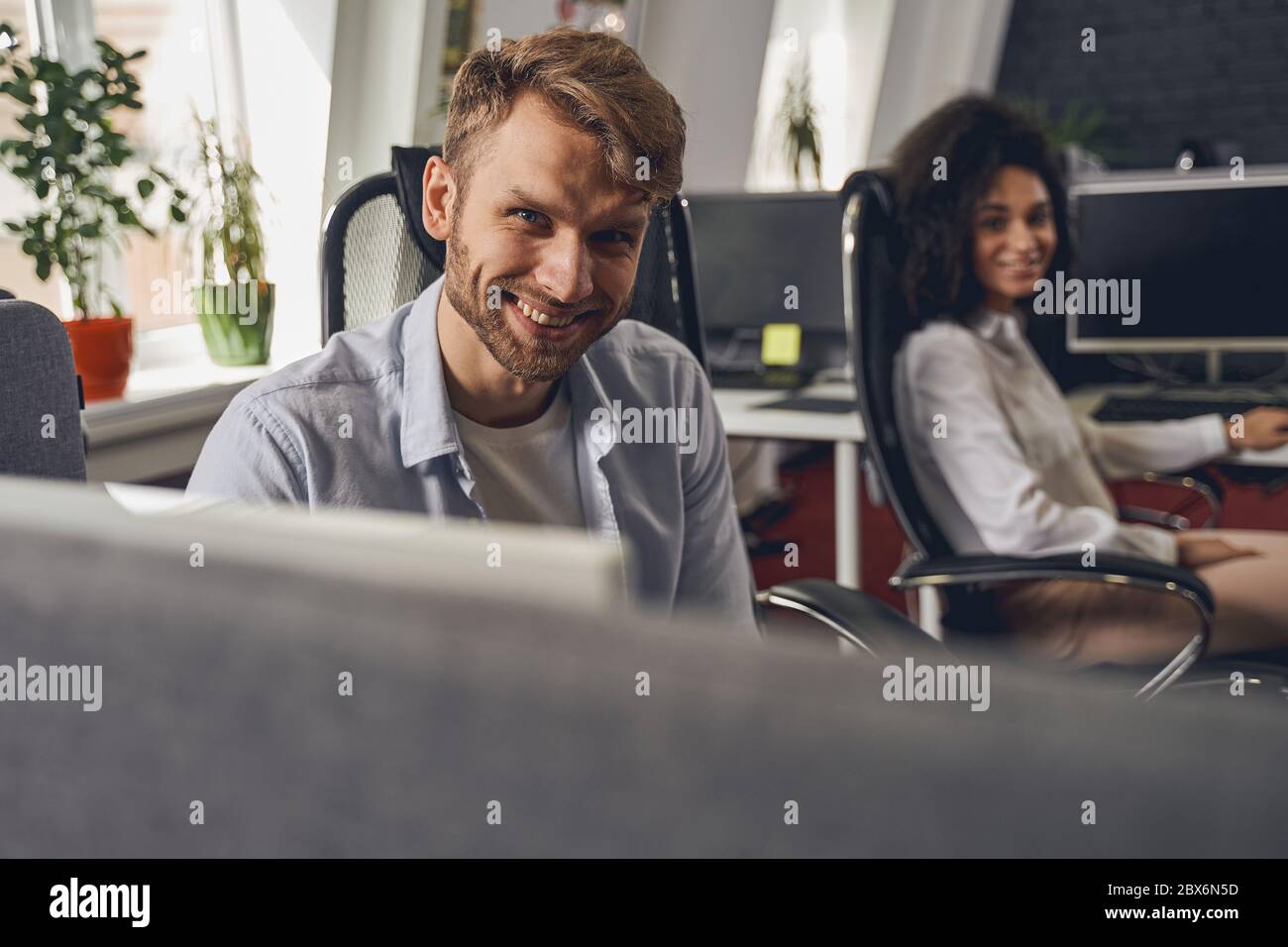 Two workplaces hi-res stock photography and images - Alamy