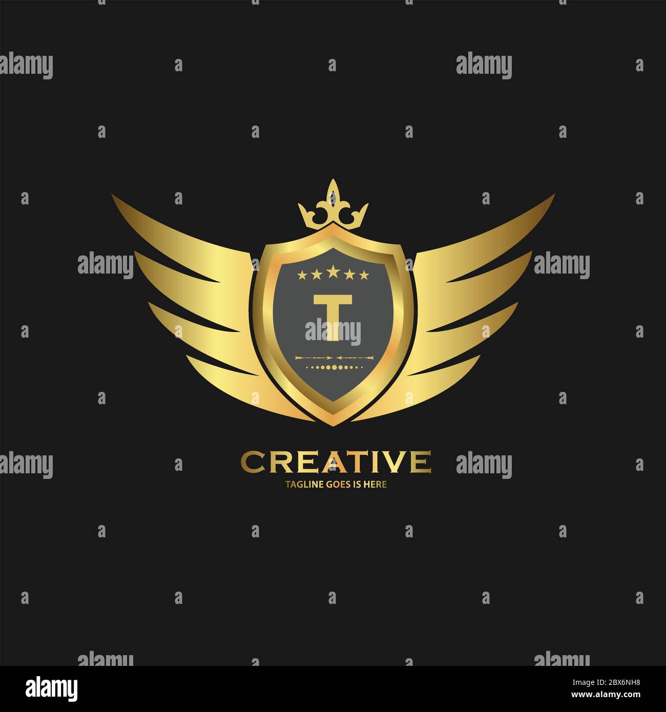 Abstract letter shield logo design template. Premium nominal monogram ...