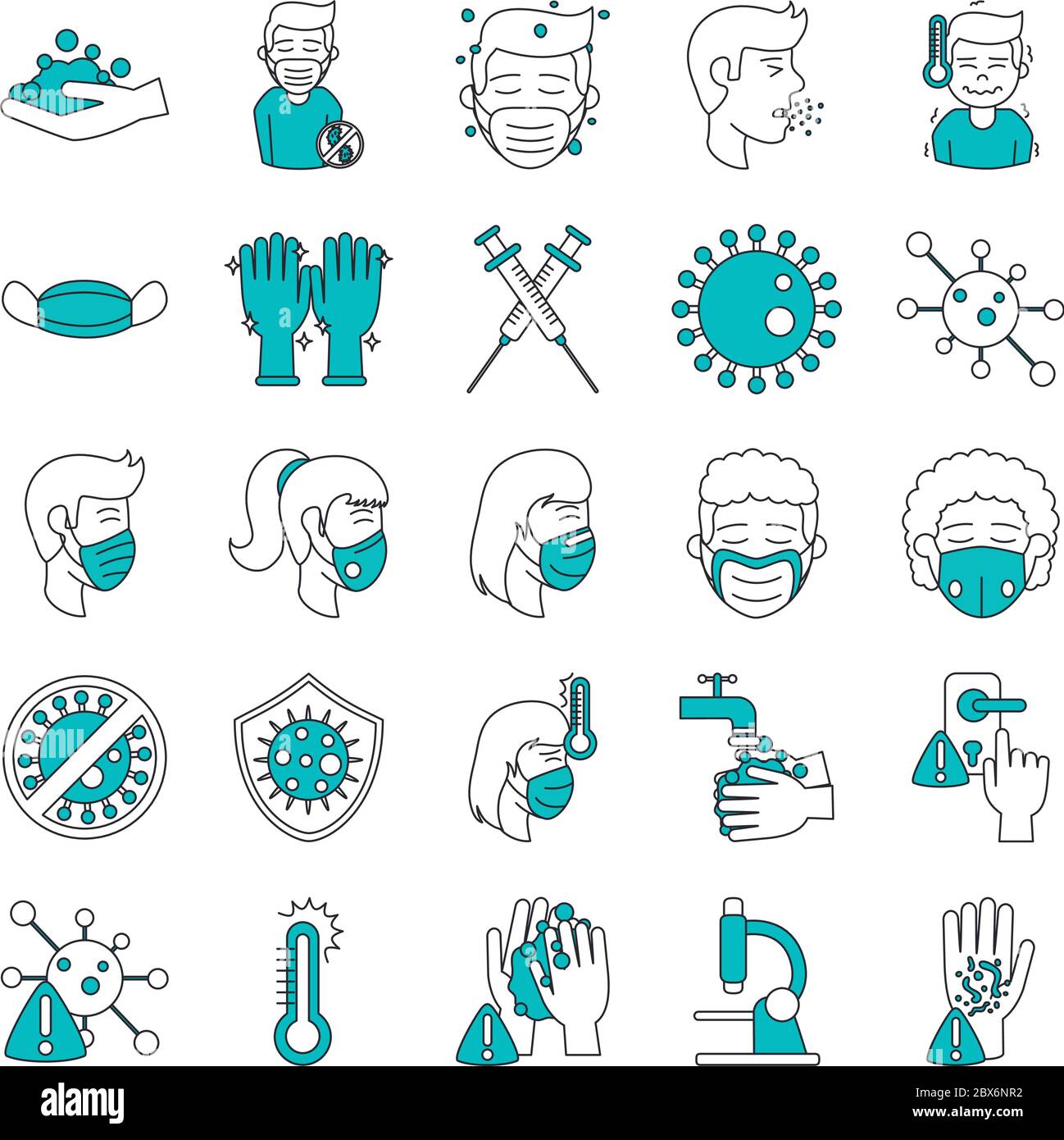 covid 19 coronavirus prevention spread outbreak disease pandemic icons ...