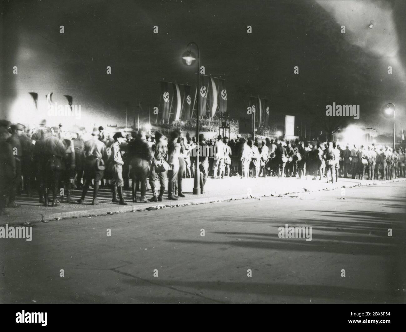 May 1st 1934 - night rally on Tempelhofer Feld in Berlin. Heinrich ...