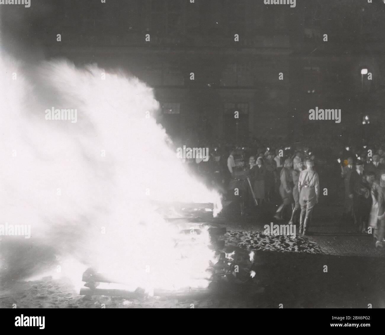 Burning of Jewish books by the Berlin Student Union. Heinrich Hoffmann ...