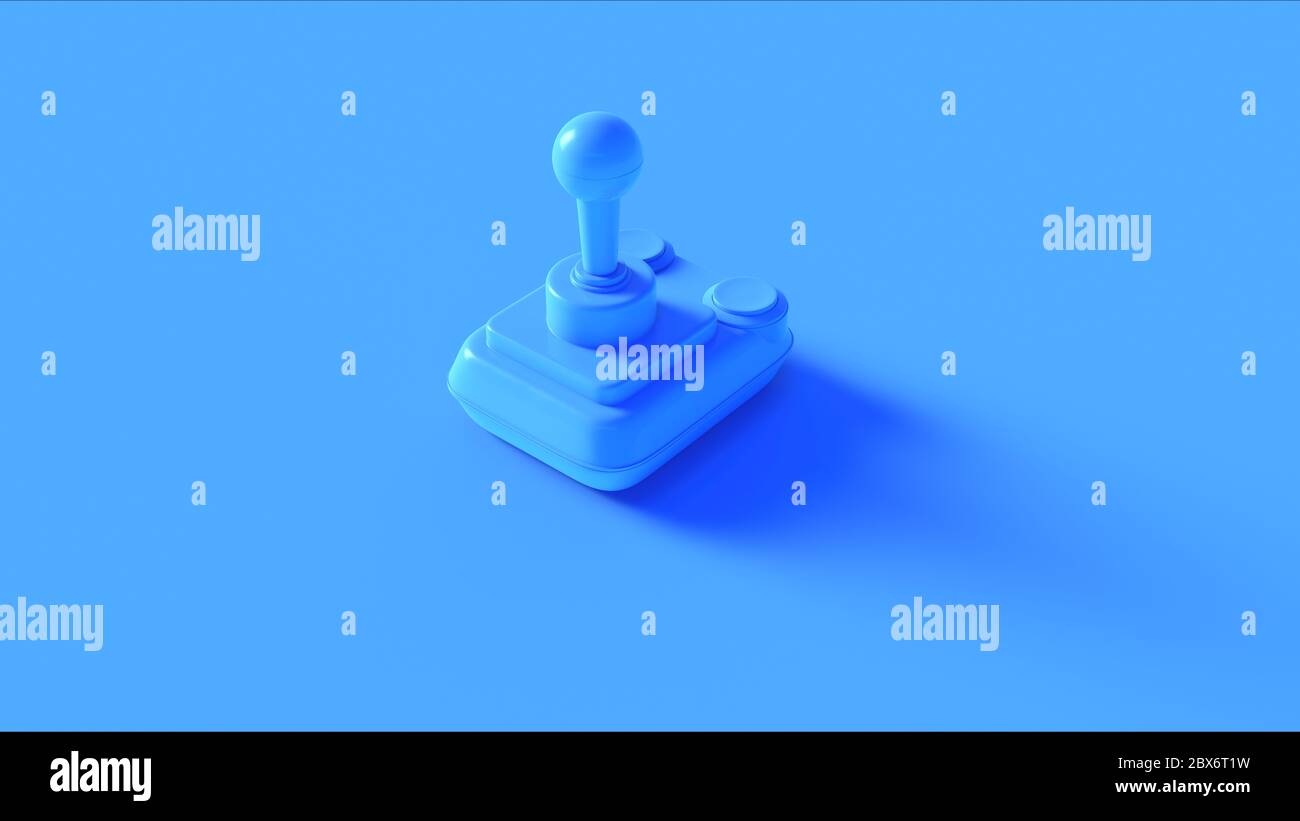 Blue Retro Joystick 3d illustration 3d render Stock Photo - Alamy