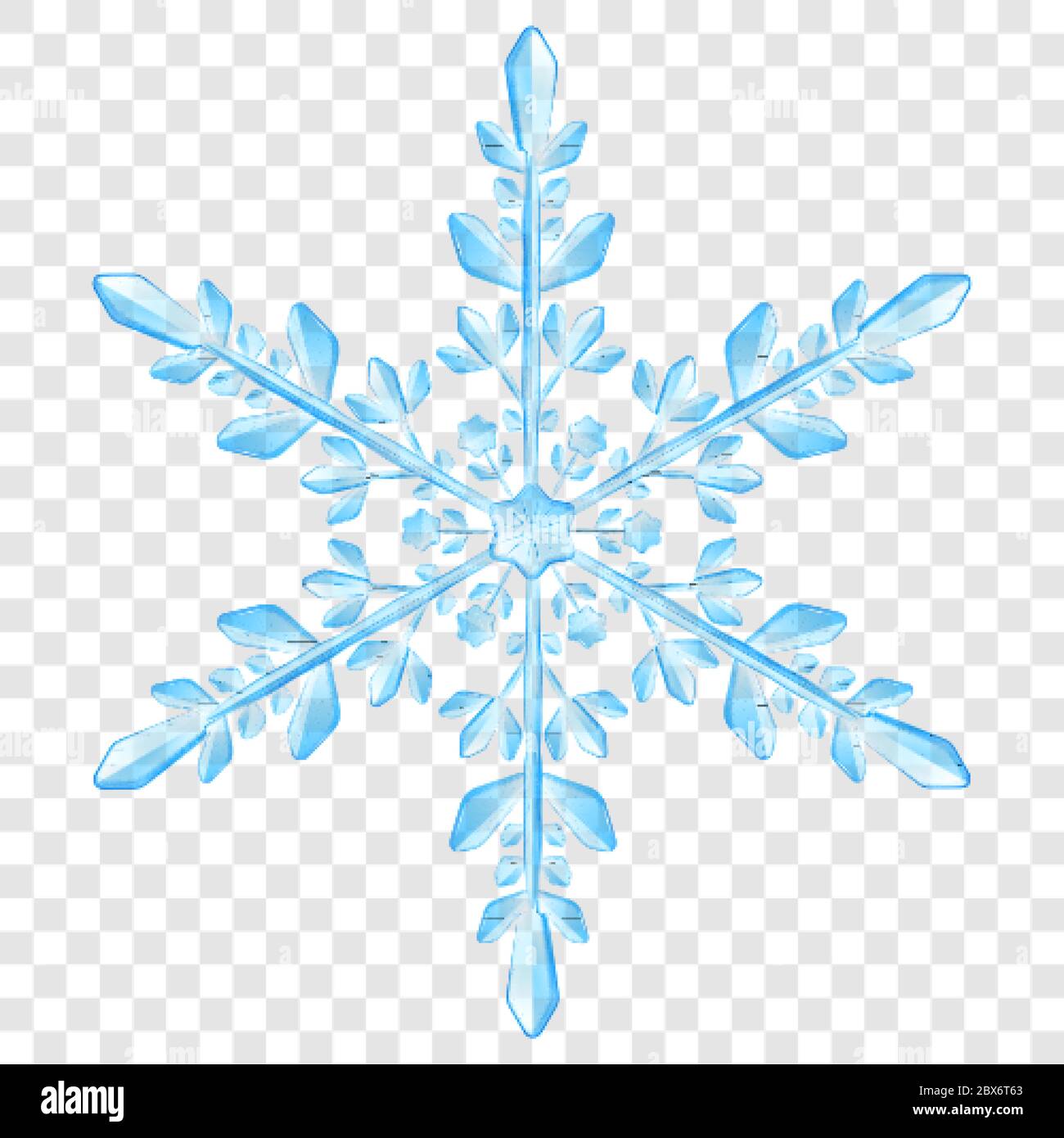 Big complex translucent Christmas snowflake in light blue colors for ...