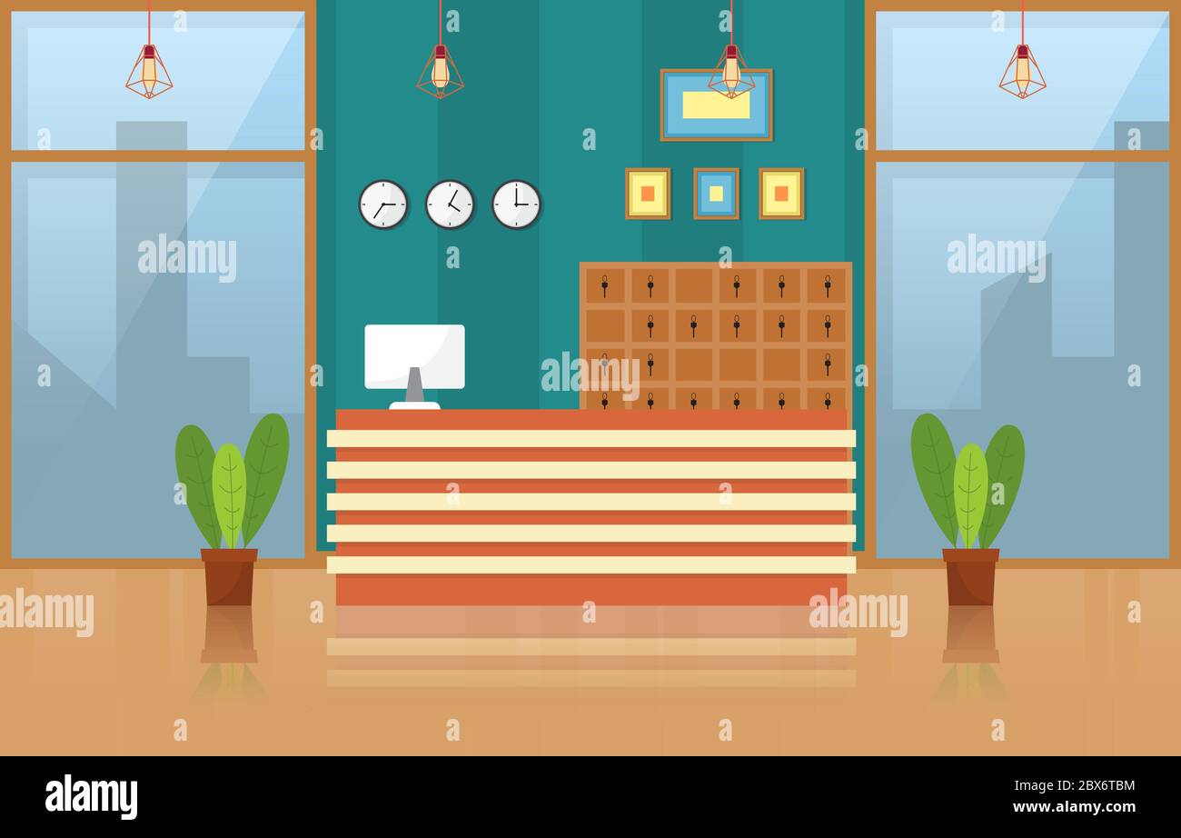 Hotel front desk customer Stock Vector Images - Alamy